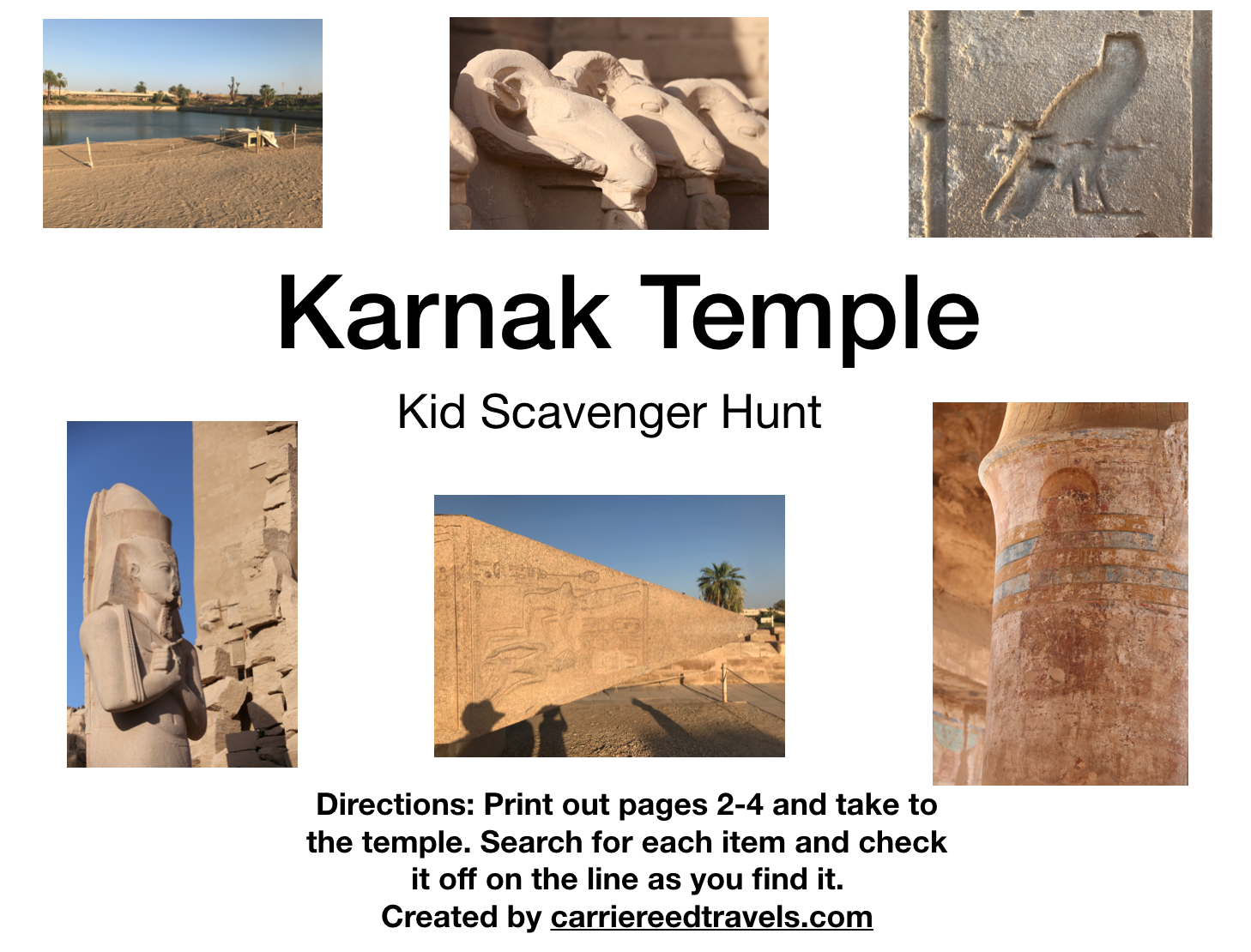 Karnak Temple Scavenger Hunt for Kids (Luxor, Egypt) – Carrie Reed Travels